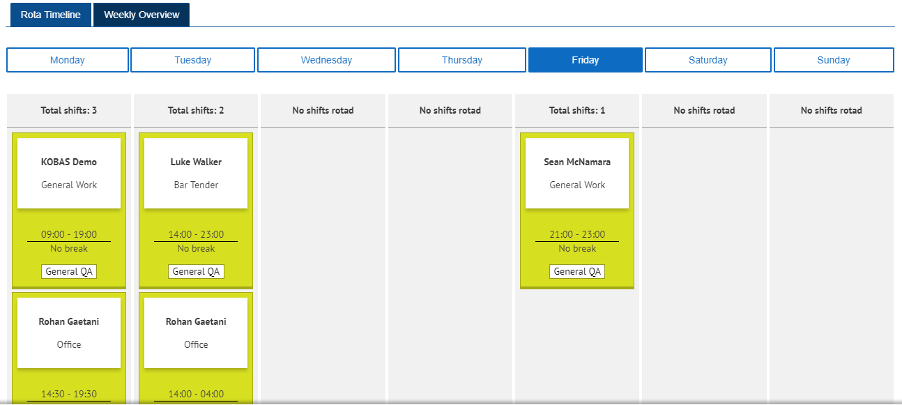 Creating a rota and templates
