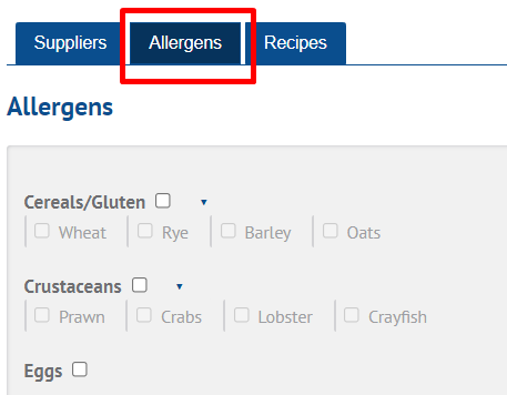 Allergen and nutritional information